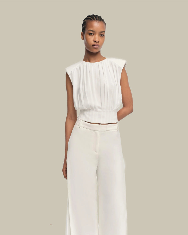 Simkhai Matilda Ivory Cropped Top | MAISON 49